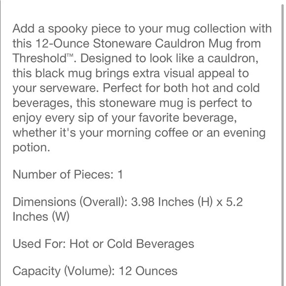 Threshold | Dining | Threshold 2 Oz Stoneware Cauldron Mug | Poshmark